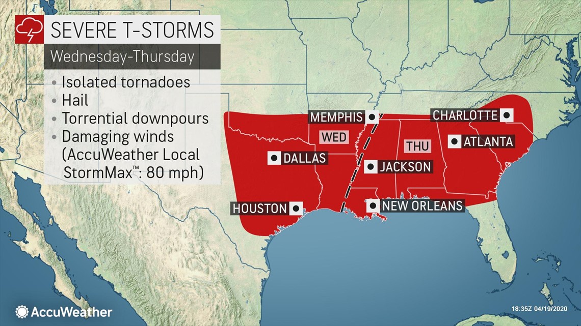 Frequent severe storms forecast for the South through early May | wusa9.com