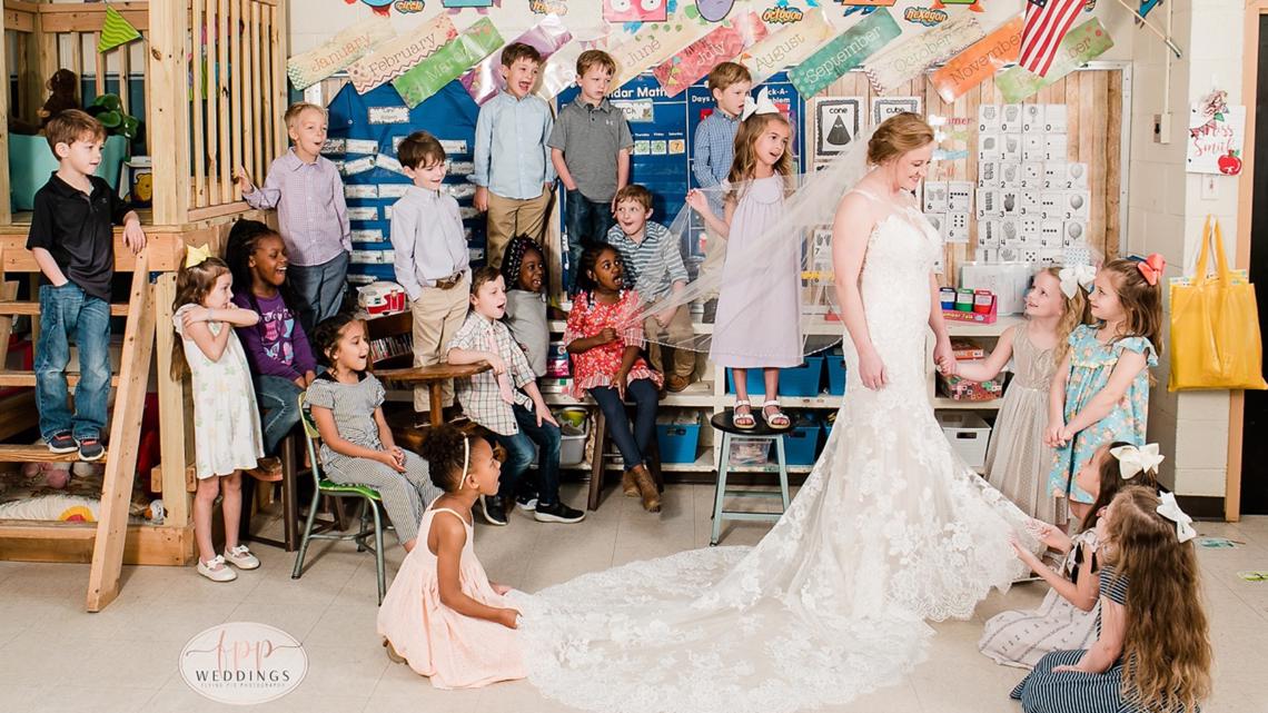 Teacher takes adorable wedding photos with kindergarteners | wusa9.com