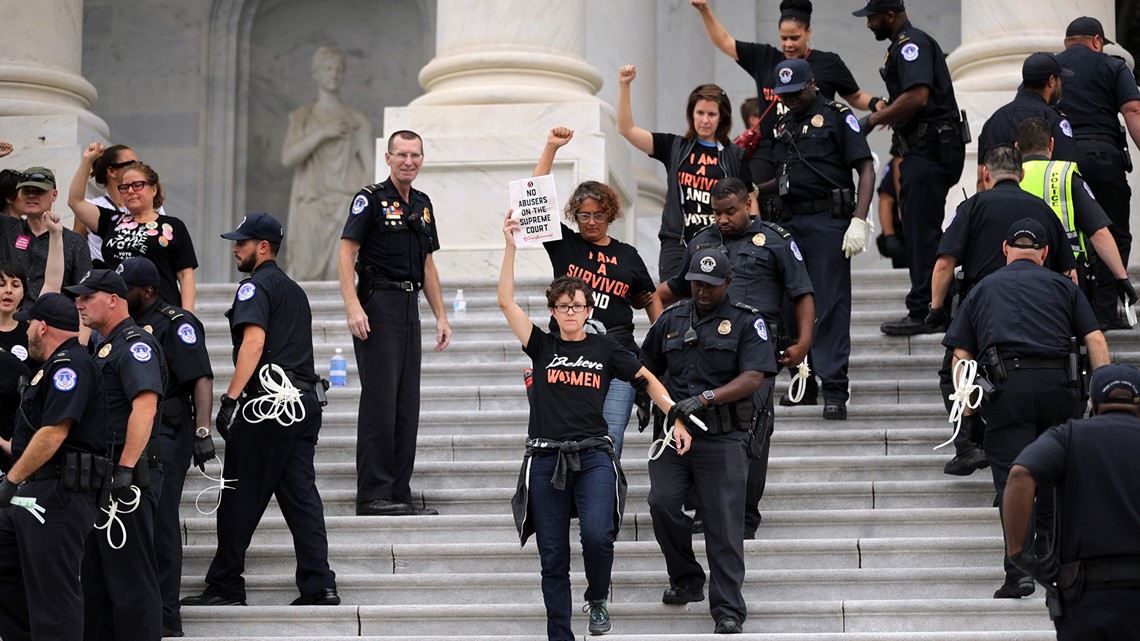 More than 160 protesters arrested at Capitol as Kavanaugh confirmed ...