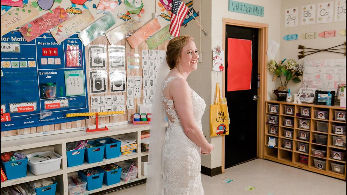 Teacher takes adorable wedding photos with kindergarteners | wusa9.com