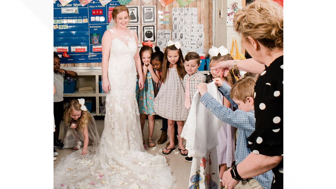Teacher takes adorable wedding photos with kindergarteners | wusa9.com