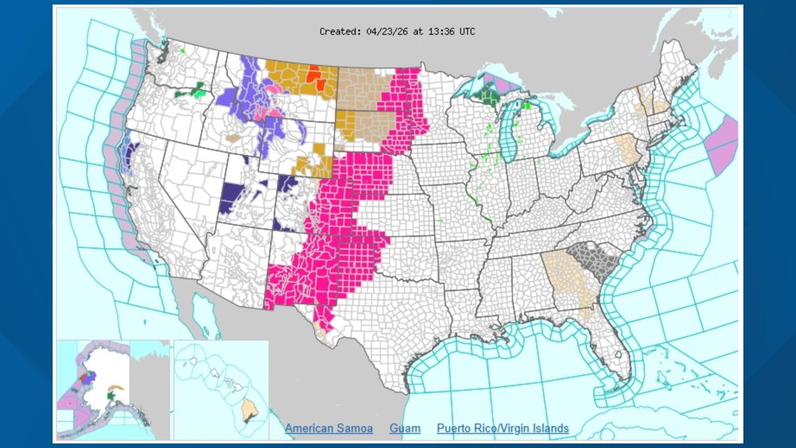 National Weather Service issues Red Flag Warnings for fire risk from ...