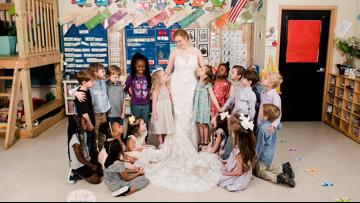 Teacher takes adorable wedding photos with kindergarteners | wusa9.com
