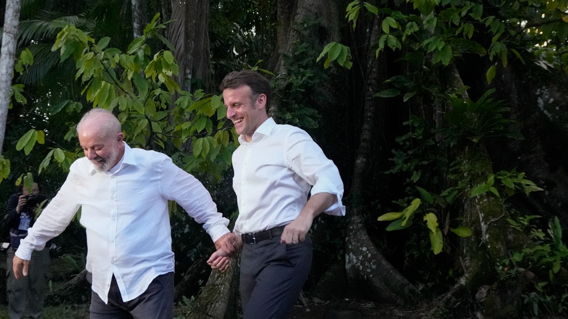 France's Macron embraces Brazil's Lula — and the 'wedding' memes ...