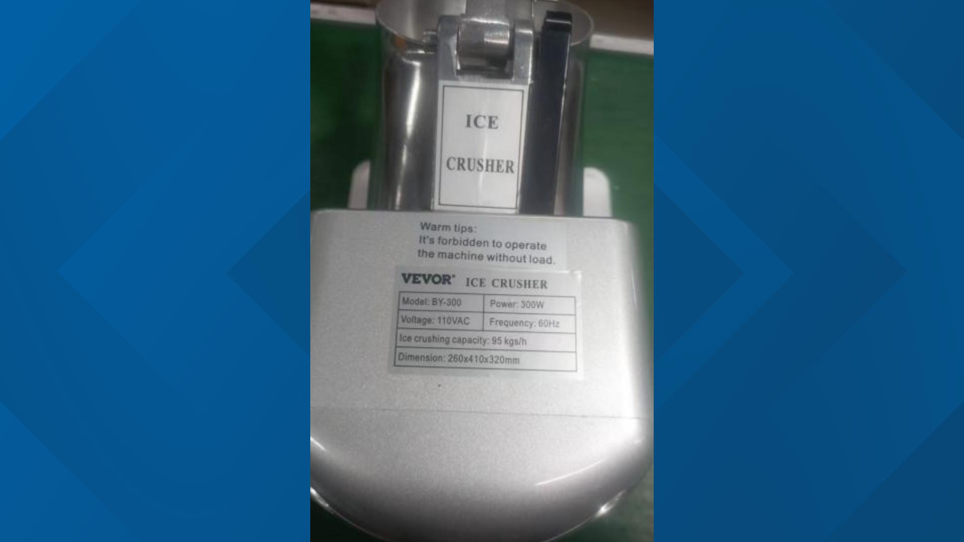 Ice crusher recalled over potential fire hazard | wusa9.com
