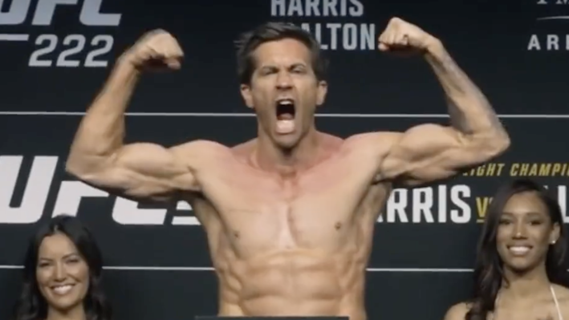 Jake Gyllenhaal Shows Off Chiseled Body at UFC 285 Weigh-Ins and Films ...