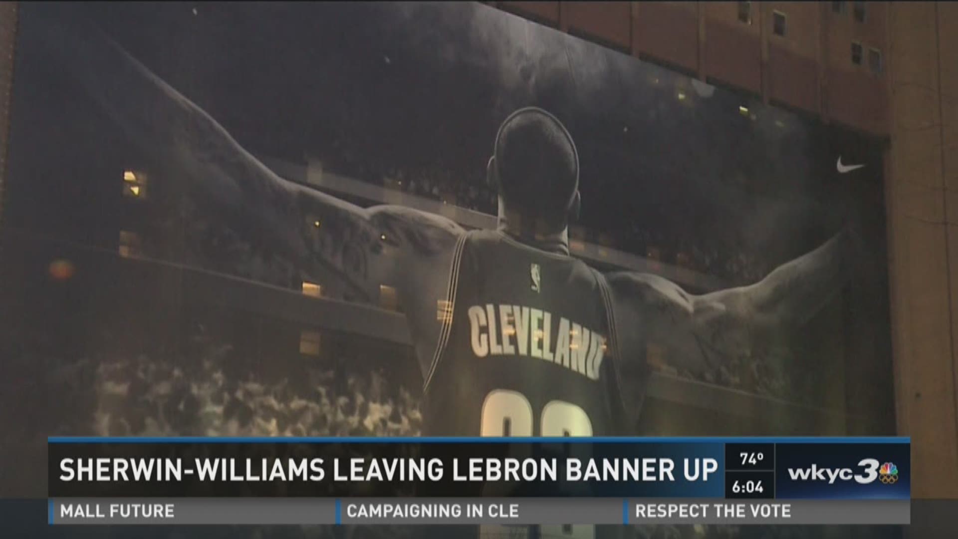 LeBron James banner staying put downtown | wusa9.com