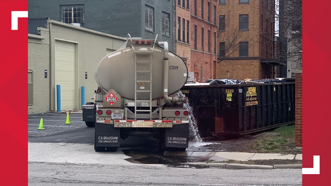Large gas spill in downtown after tanker hits dumpster | wusa9.com
