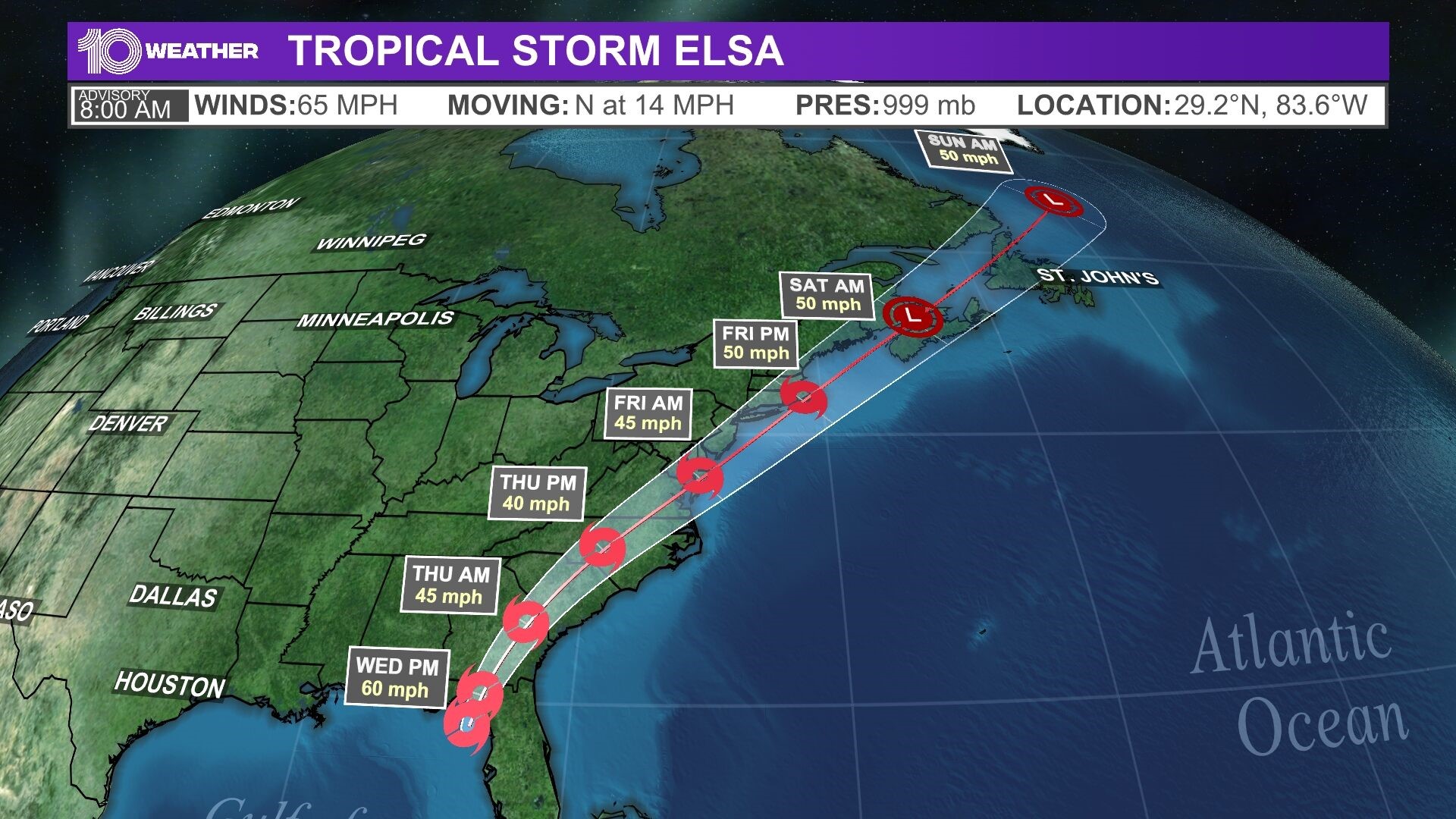 Tropical Storm Elsa spaghetti models, hurricane watch, track | wusa9.com