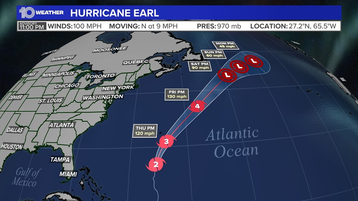 Tropical Storm Earl strengthens into a Category 2 storm | wusa9.com