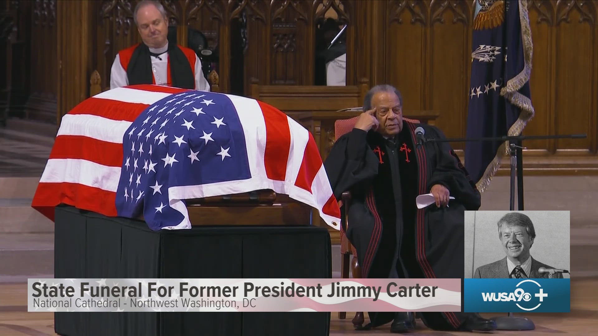 The Rev. Andrew Young delivers the homily at state funeral for Jimmy ...
