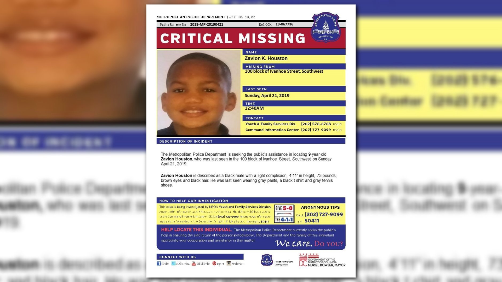 CRITICAL MISSING: 9-year-old boy from Southwest, DC | wusa9.com
