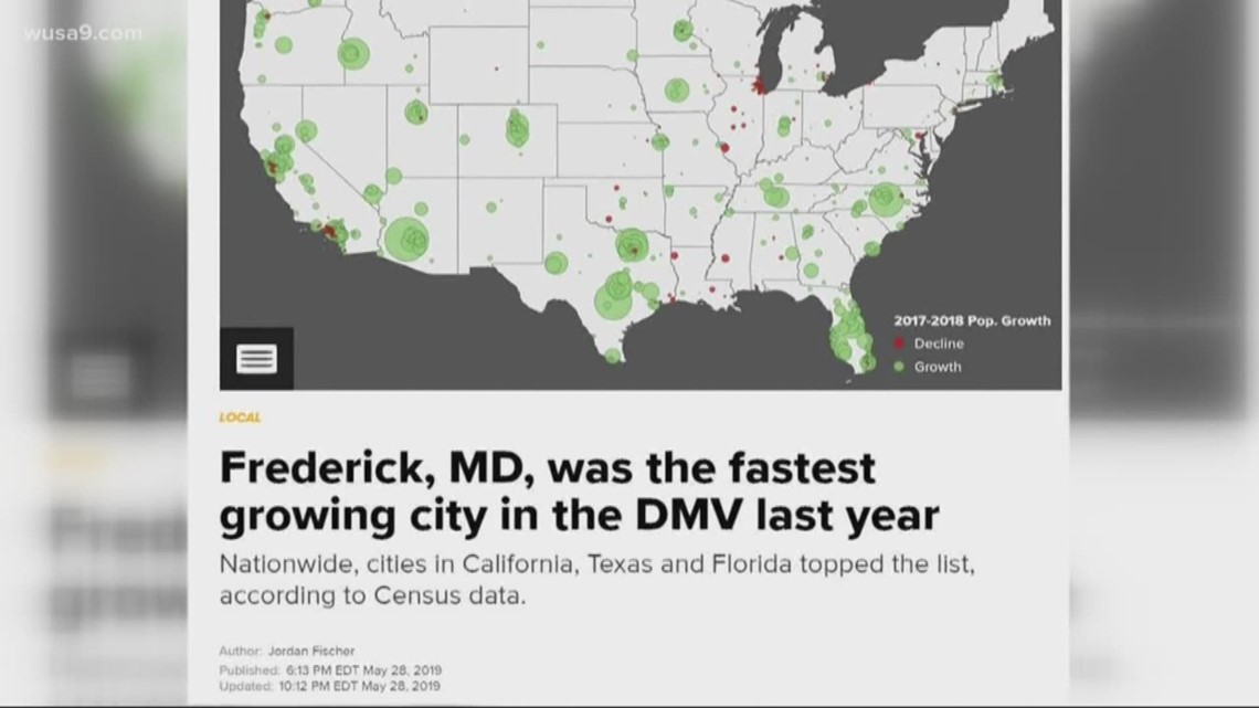 Frederick, Maryland was the fastest growing city in the DMV last year ...