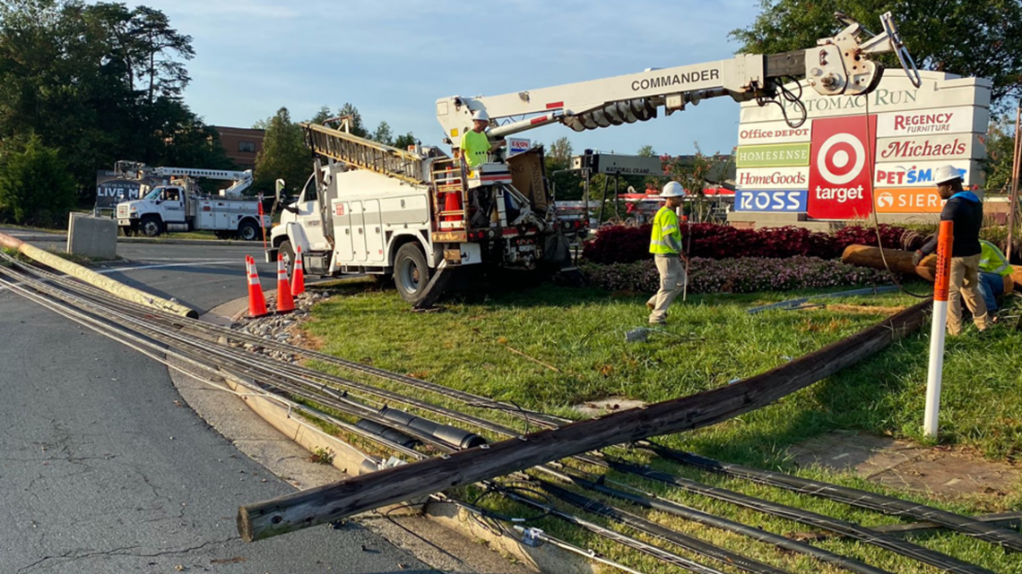 Loudoun traffic signal, utility poles damaged after storm | wusa9.com