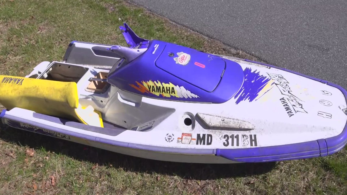 Maryland highway crews work to clean litter, including jet ski and ...