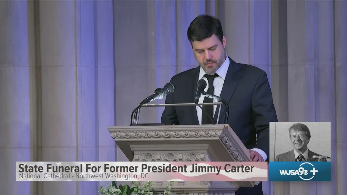 James Carter, Jimmy Carter's grandson, reads from the gospel at state funeral | wusa9.com