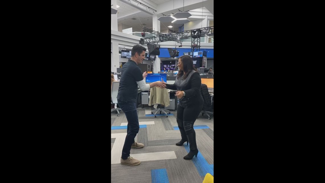 Ariane Datil and Eric Flack do a secret handshake to try out Instagram ...