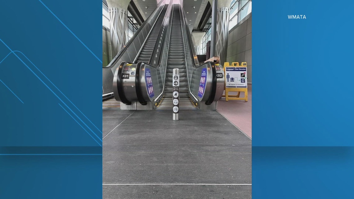 New Dulles escalator barrier reminds travelers: elevators exist | wusa9.com