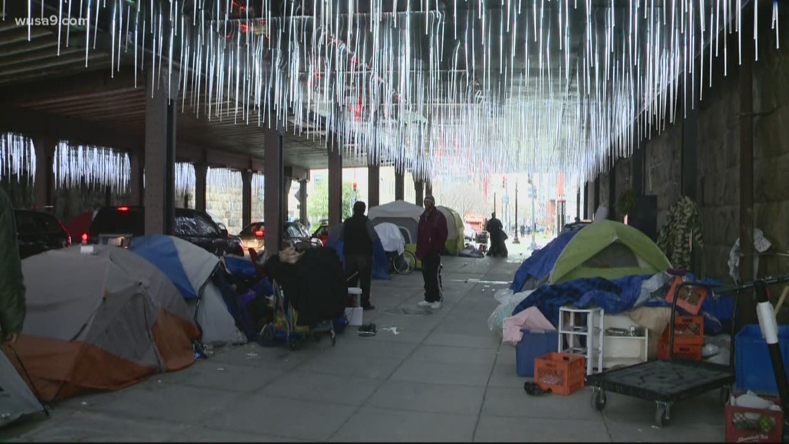 Dozens of homeless forced to leave DC's NoMa tent encampment | wusa9.com