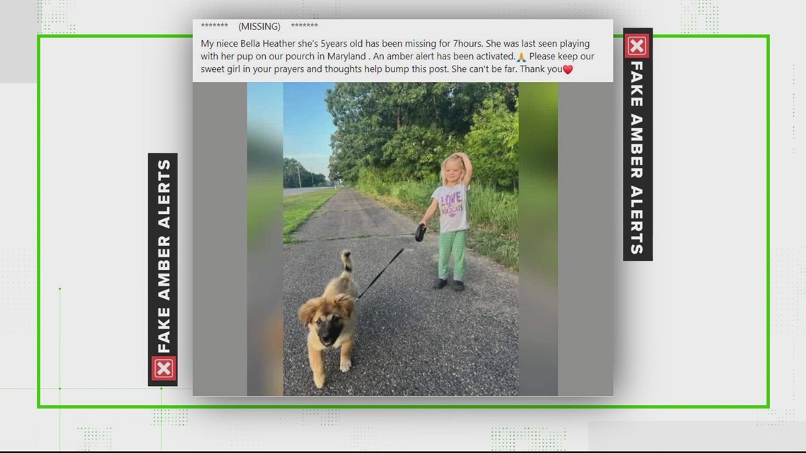 Are viral Facebook posts about Amber Alert for girl named Bella Heather ...