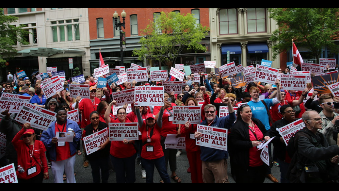 Nurses protest in favor of Medicare For All | wusa9.com