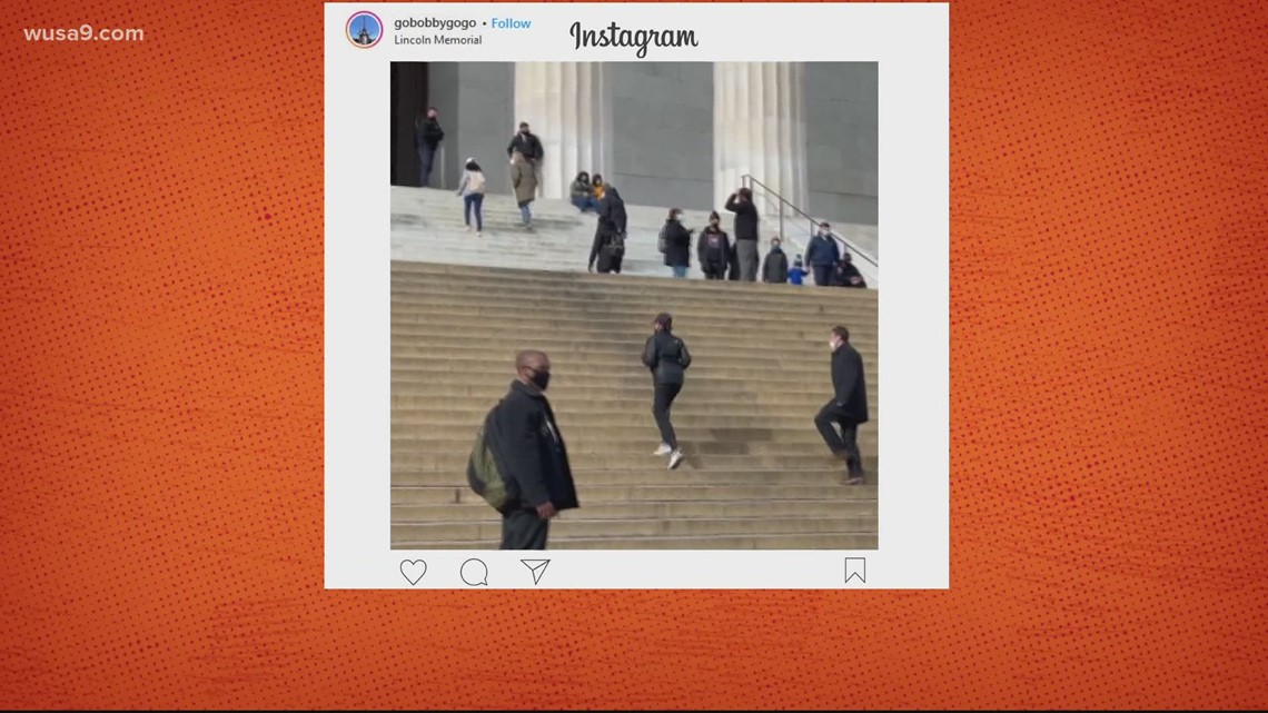 Kamala Harris Lincoln Memorial jogging video | wusa9.com