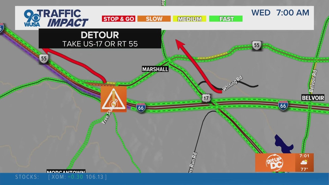 I-66 crash causing major delays in Fauquier County | wusa9.com