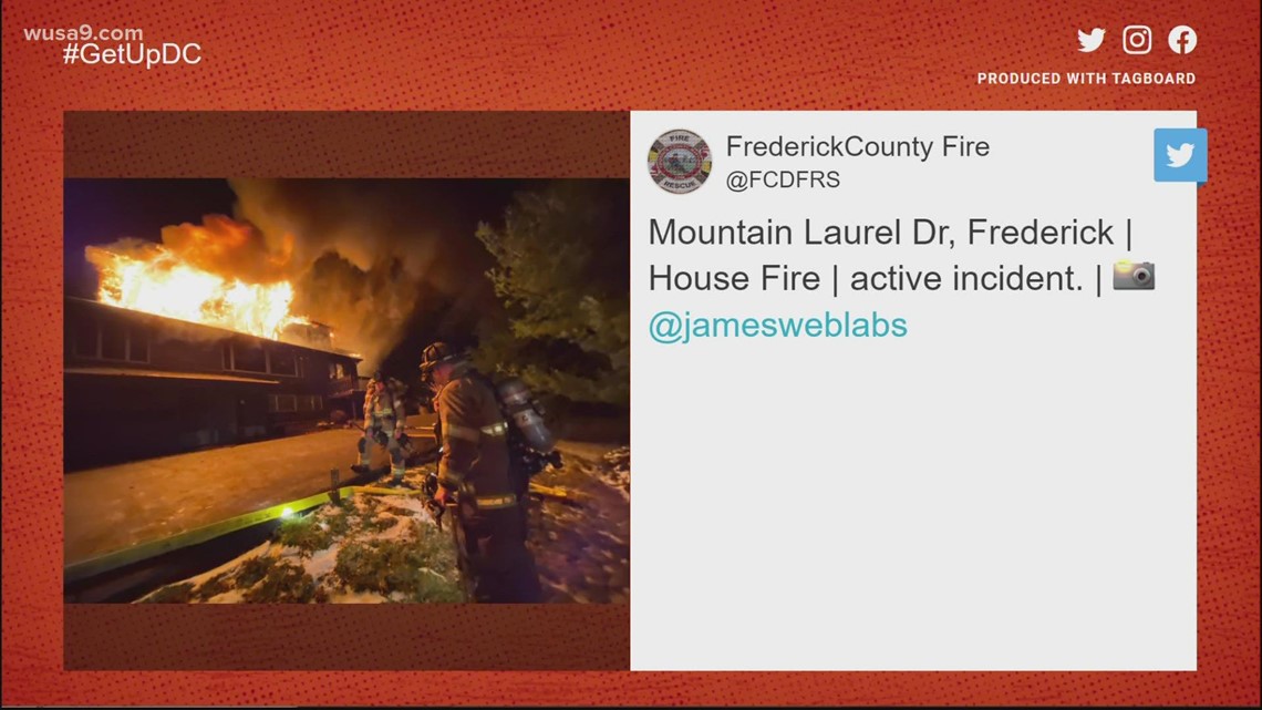 Fire crews battle flames at house in Frederick | wusa9.com
