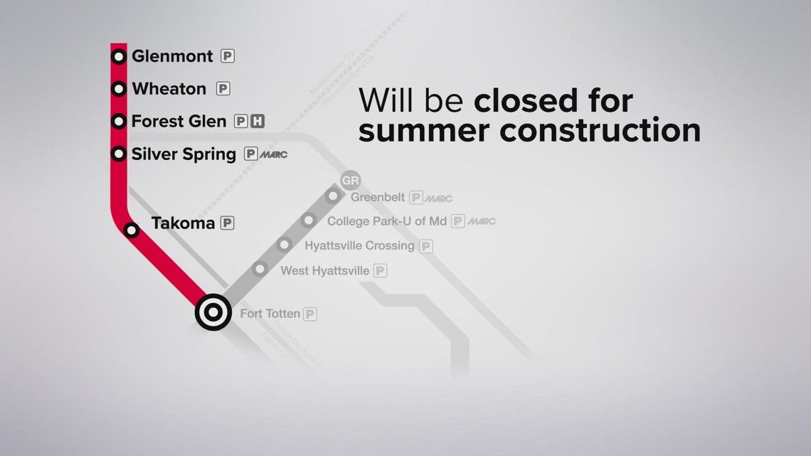 5 Red Line stations closed for the summer | wusa9.com