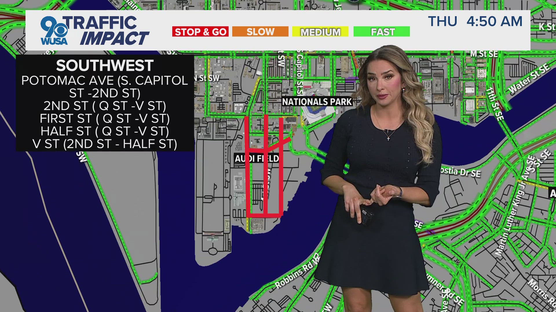 Roads closed in SW DC after American Airlines flight 5342 crash | wusa9.com