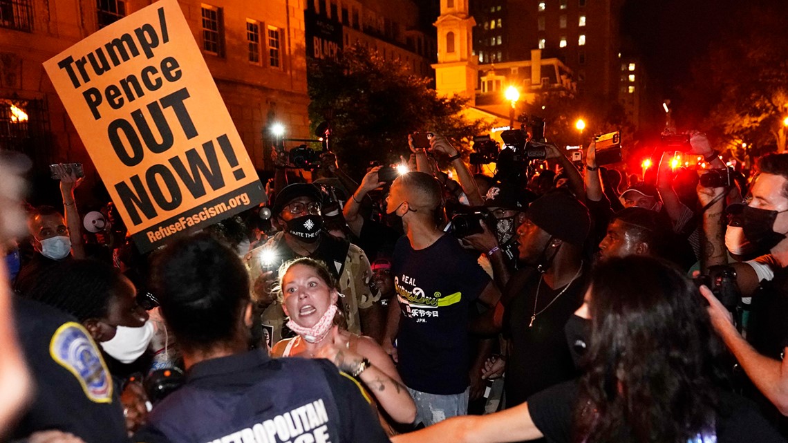 Protesters at BLM Plaza before Trump RNC speech | wusa9.com