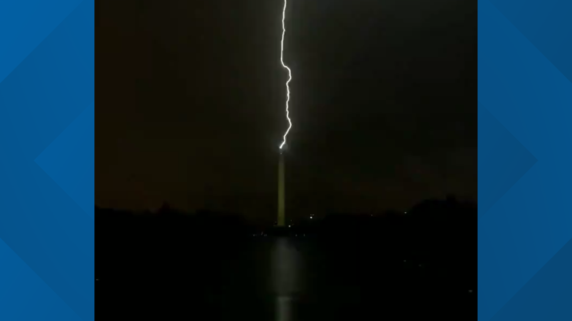 Washington monument struck by lightning | wusa9.com