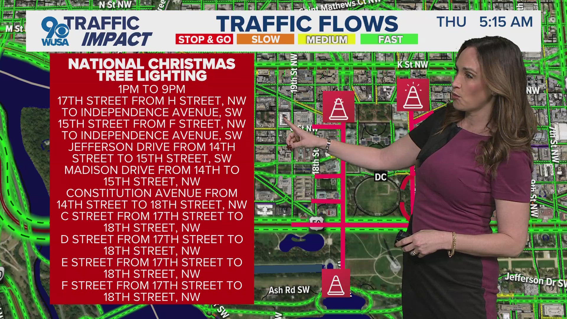 Road closures for National Christmas Tree lighting | wusa9.com