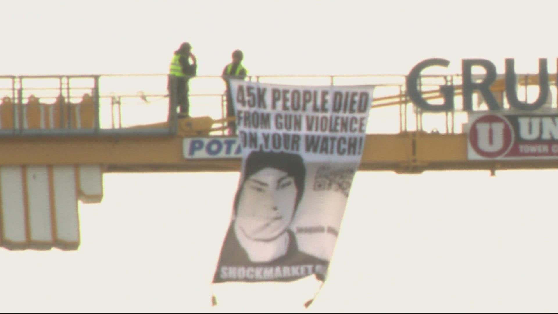 Parkland shooting victim's father scales DC construction crane | wusa9.com