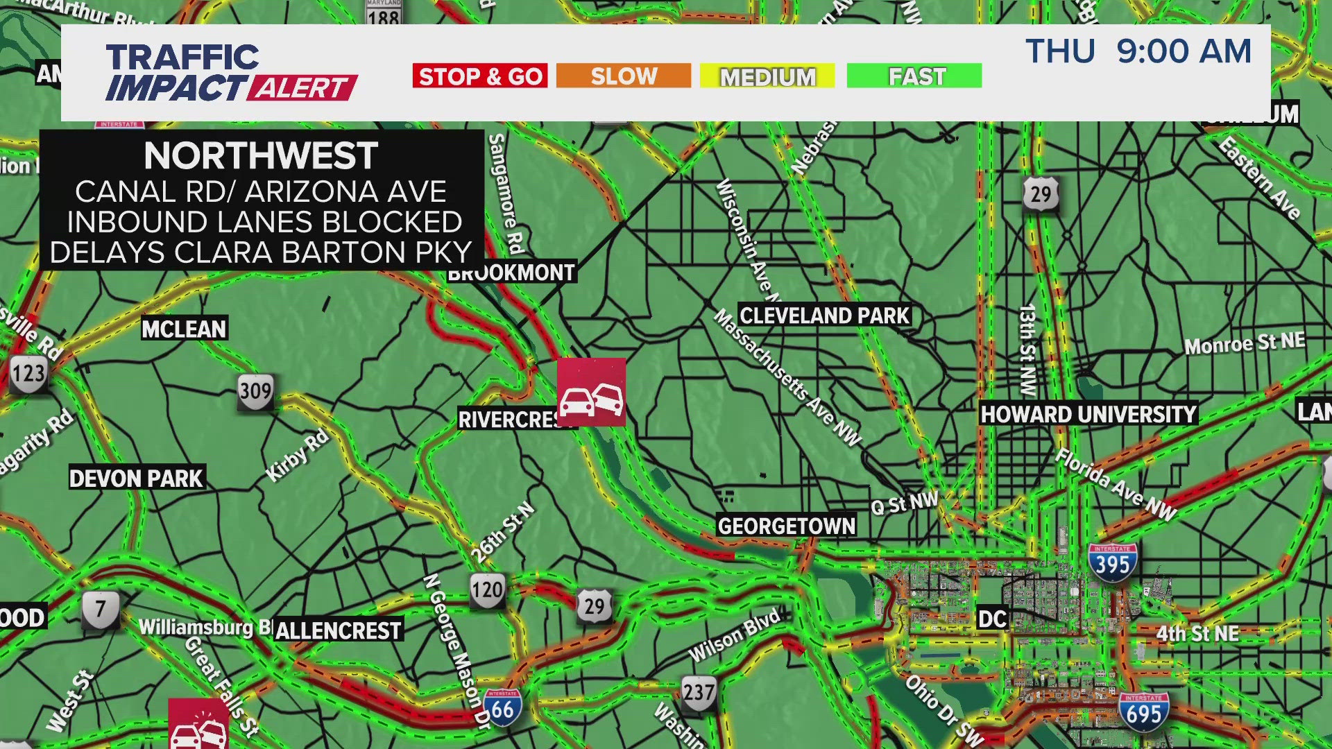 Canal Road crash: Major traffic delays in Maryland, Virginia | wusa9.com