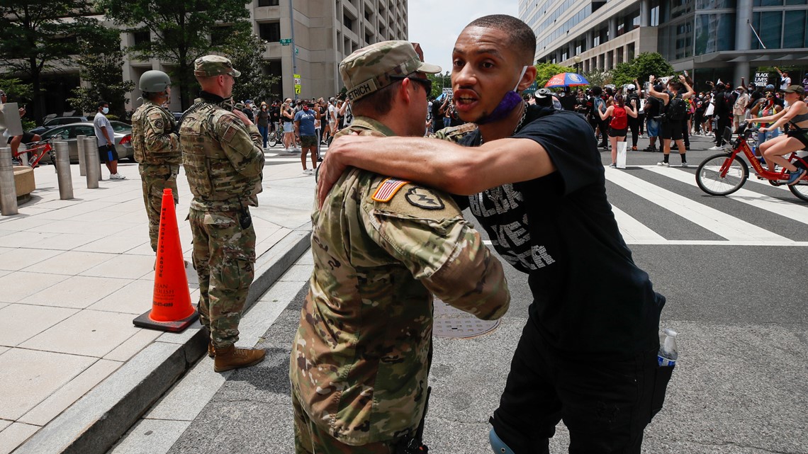National Guard Washington DC protests water gun fight | wusa9.com