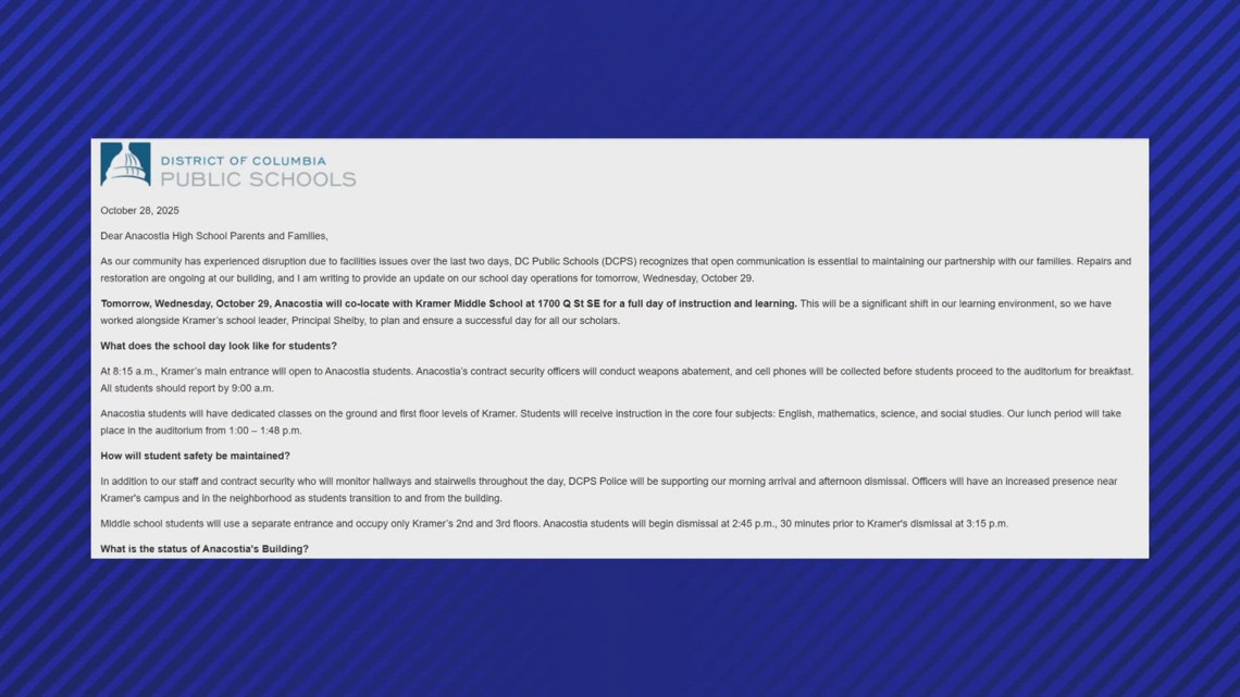 Anacostia High School will co-locate with Kramer Middle School as ...
