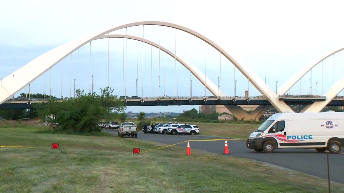 Frederick Douglass Bridge protester still hasn't come down | wusa9.com
