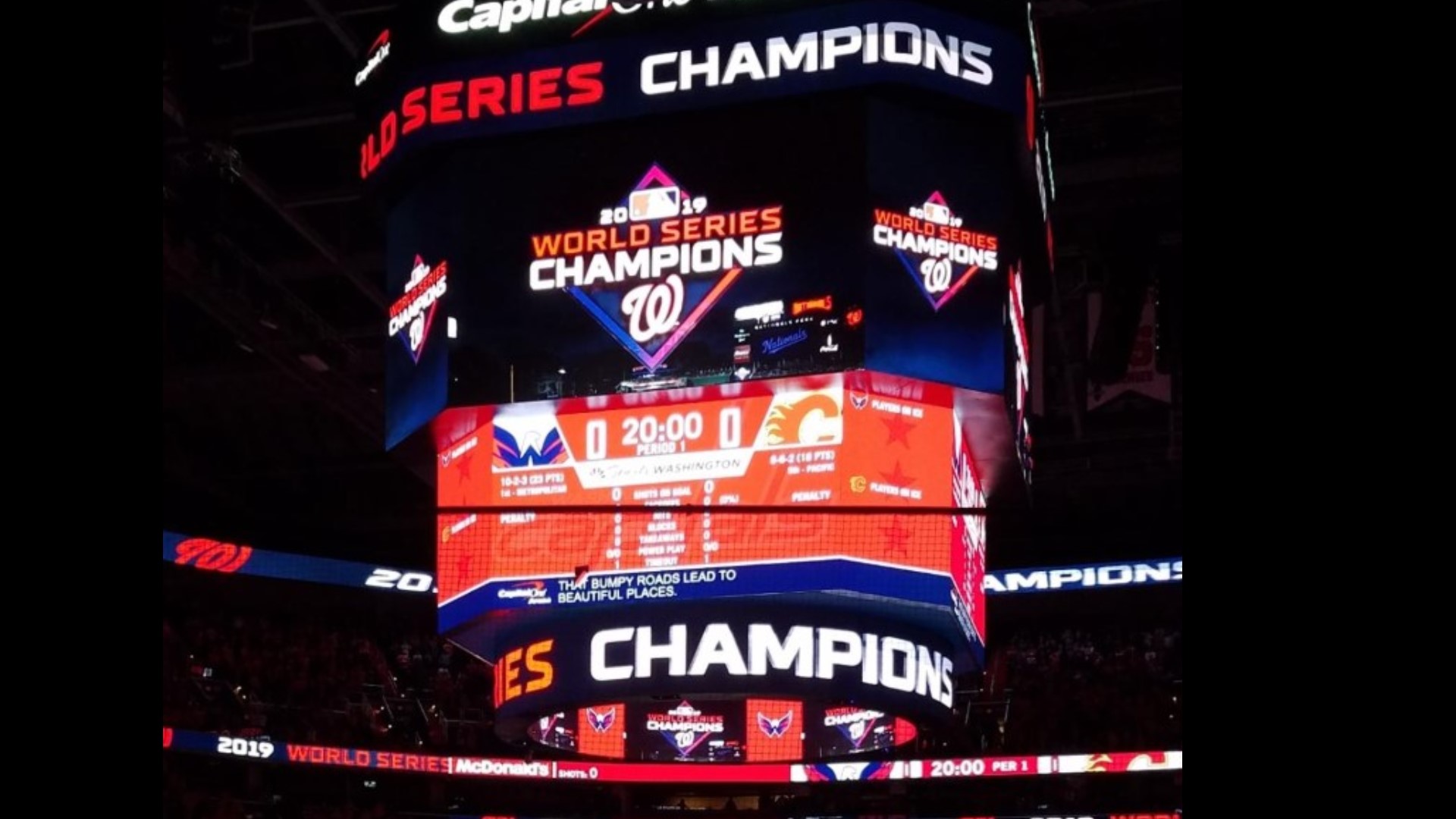 Caps honor Nats World Series with pregame celebration | wusa9.com