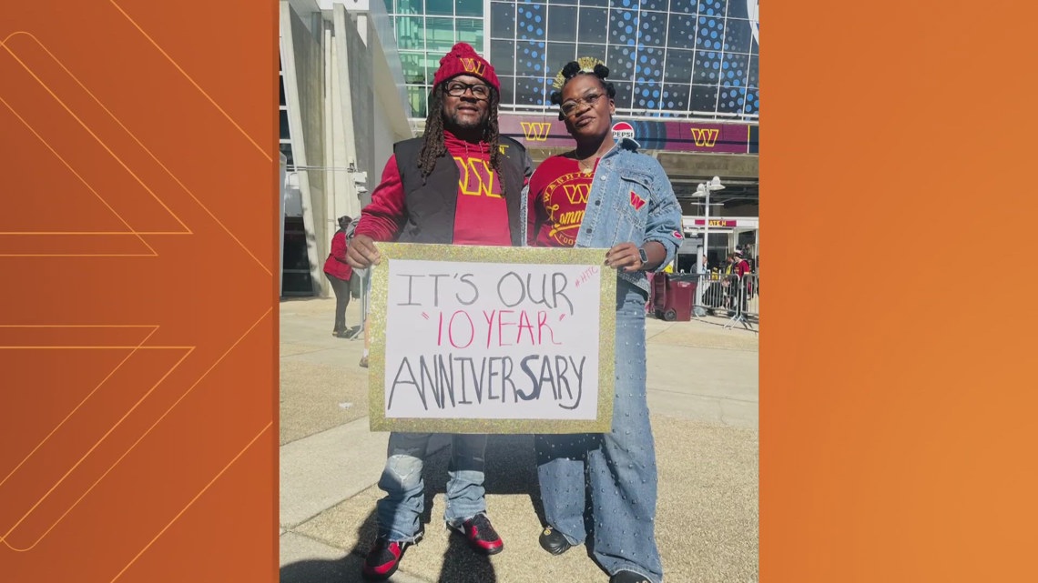 Commanders fan couple witnesses Hail Mary win on 10th anniversary ...