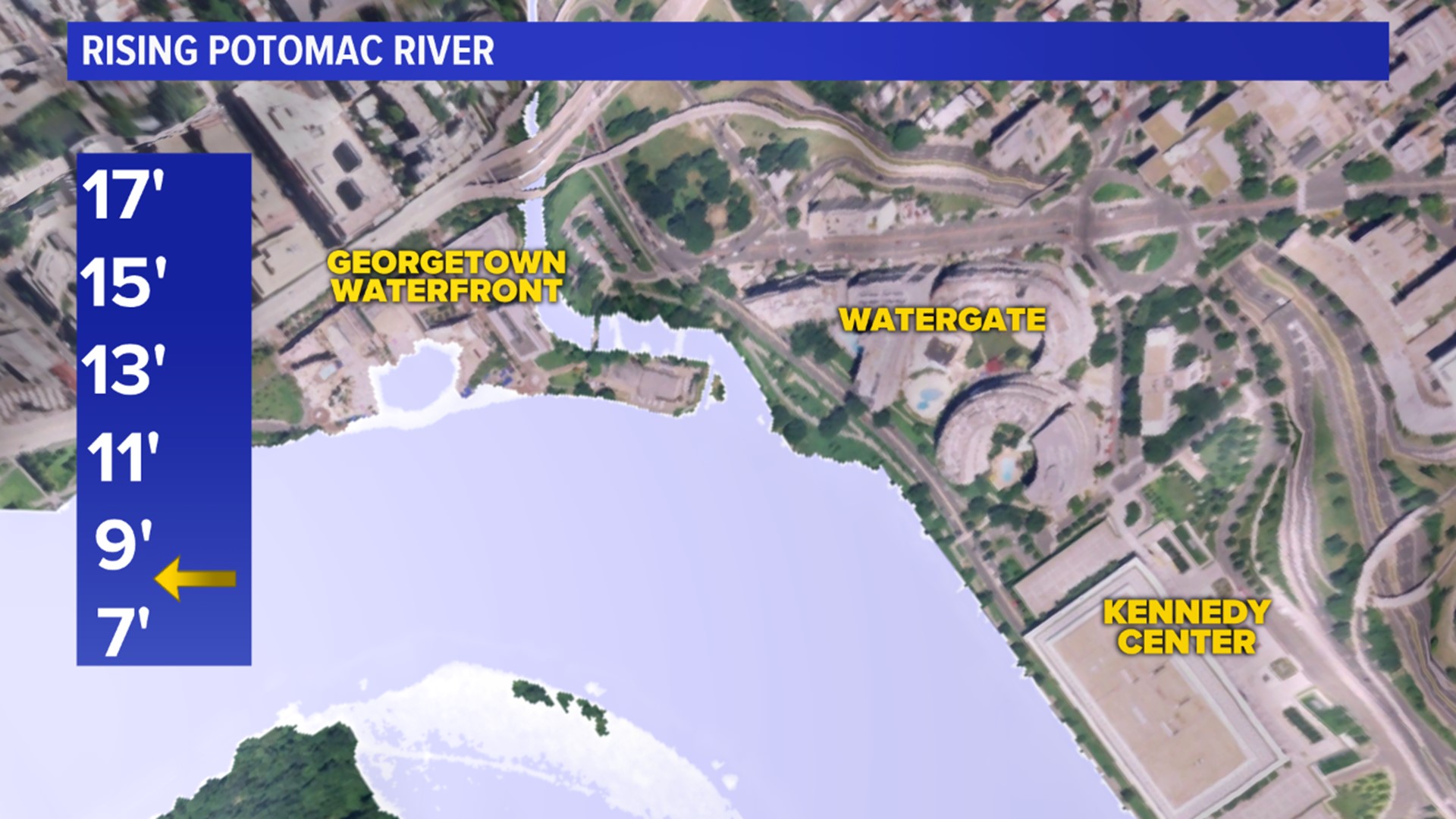 Potomac In DC reaches Moderate Flood Stage Sunday | wusa9.com