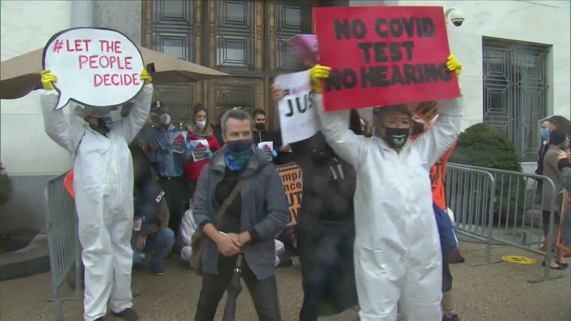 Protest outside of SCOTUS building on final day of hearings | wusa9.com