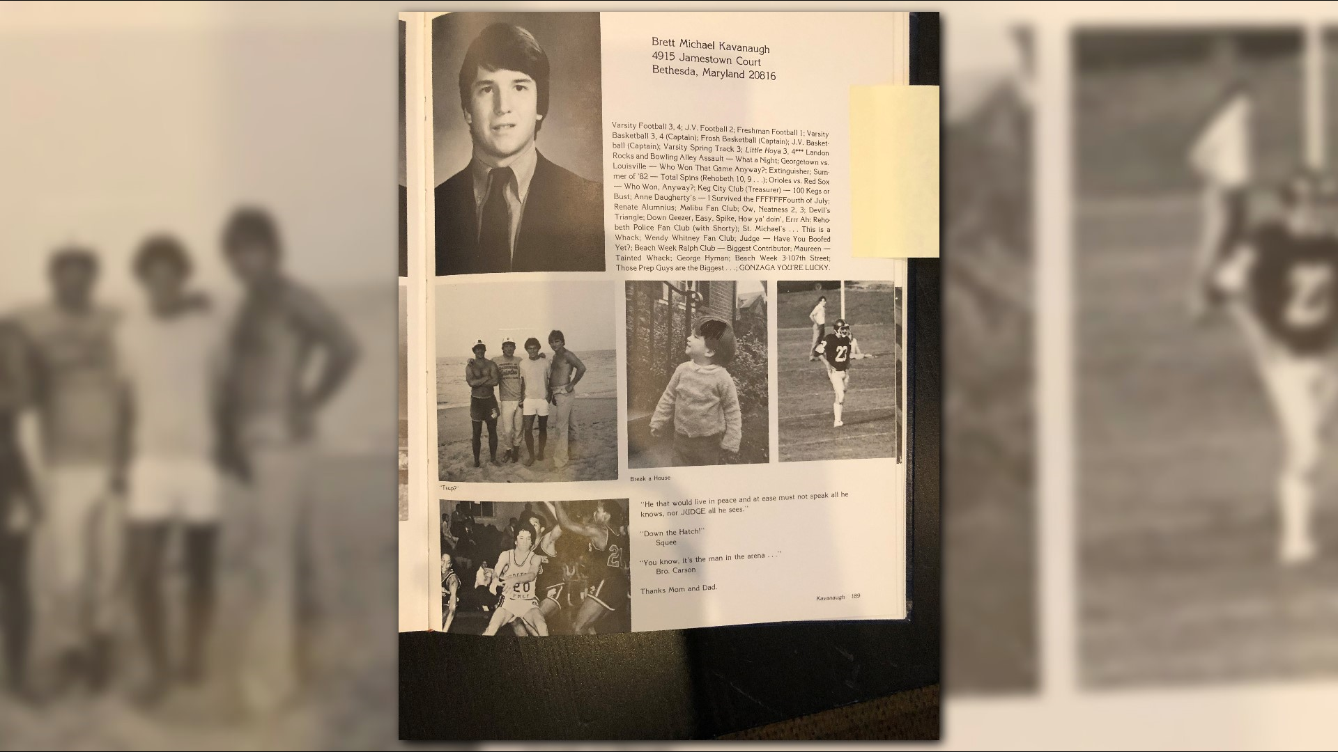 Brett Kavanaugh high school yearbook raises new questions about Supreme ...