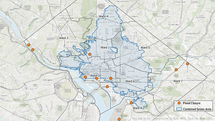 Here's where in D.C. you should treat floodwater like it's sewage ...