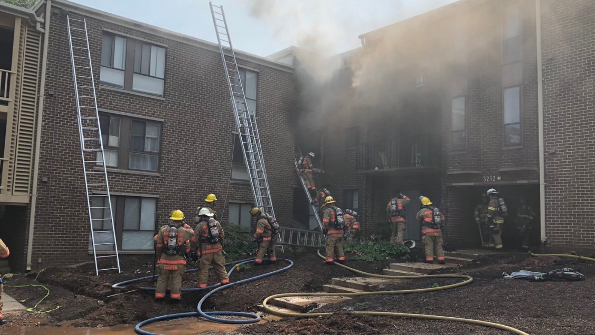 Firefighter falls through hole in floor during 3-alarm electrical fire ...