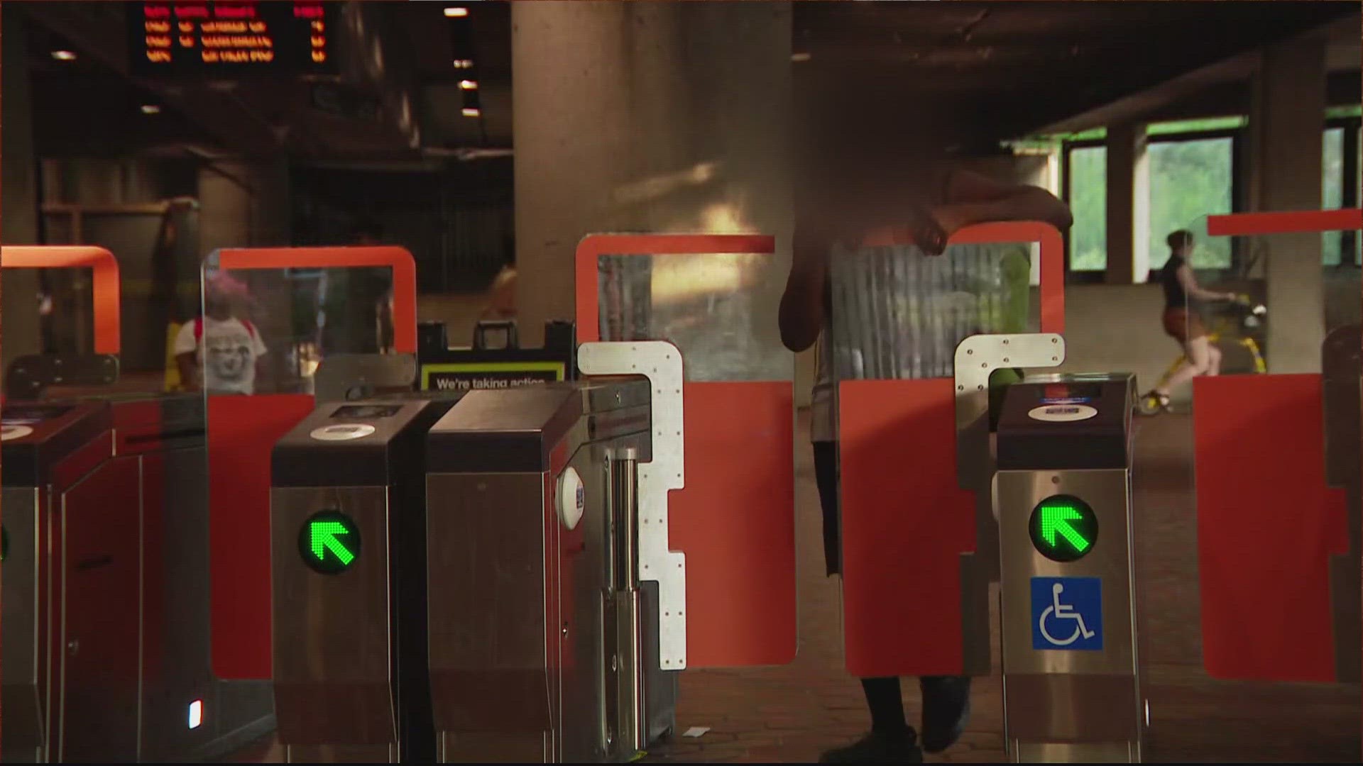 Metro fare evaders push through gates designed to prevent people from ...