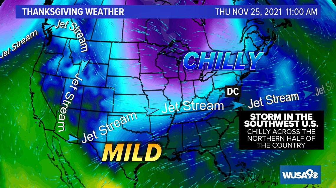 Jet stream map on Thanksgiving | wusa9.com