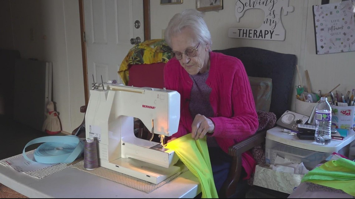 Woman in her 90s sews for Virginia hospital patients | wusa9.com