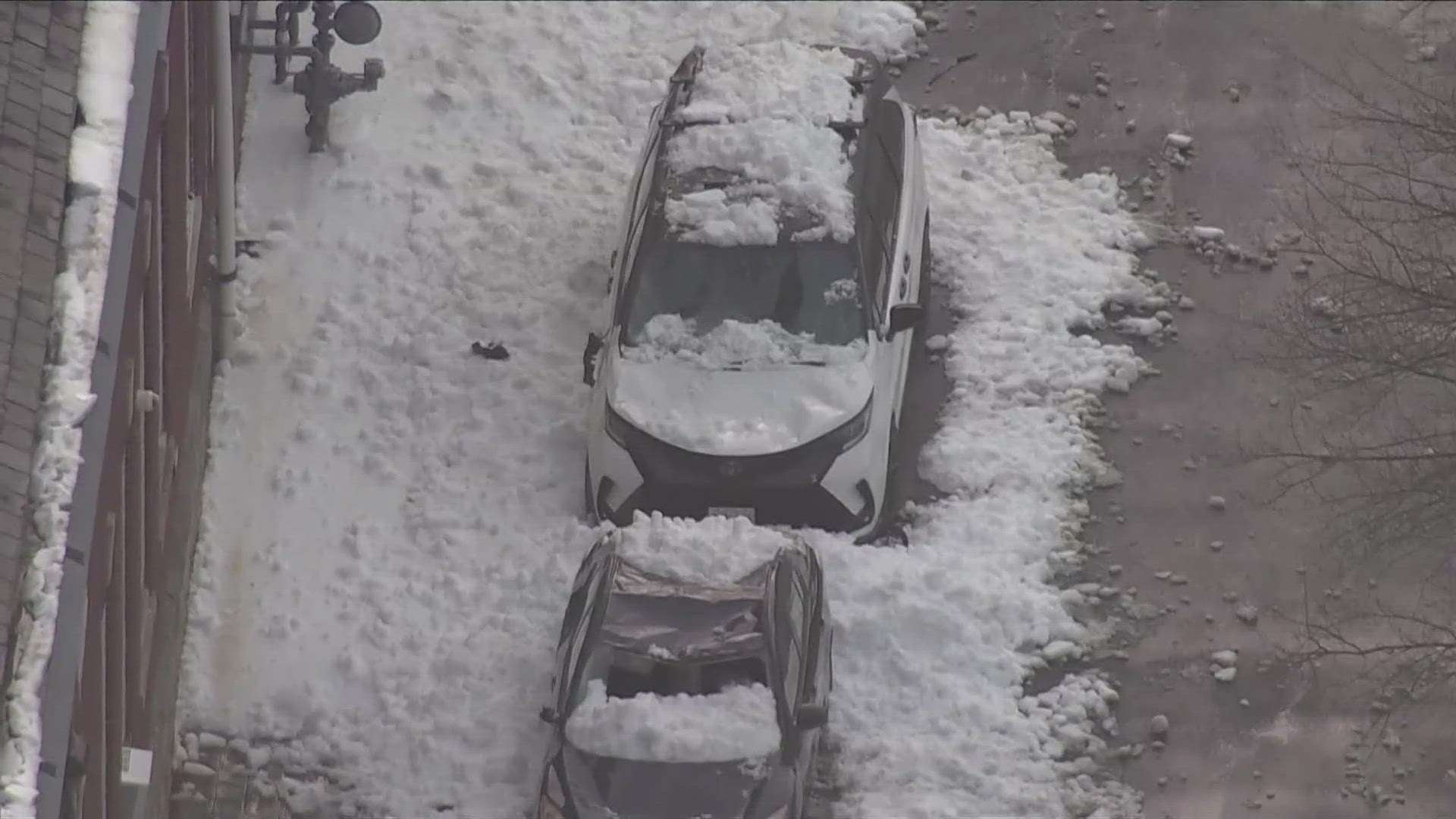 Cars damaged by snow, ice at Shepherd Elementary School in DC | wusa9.com