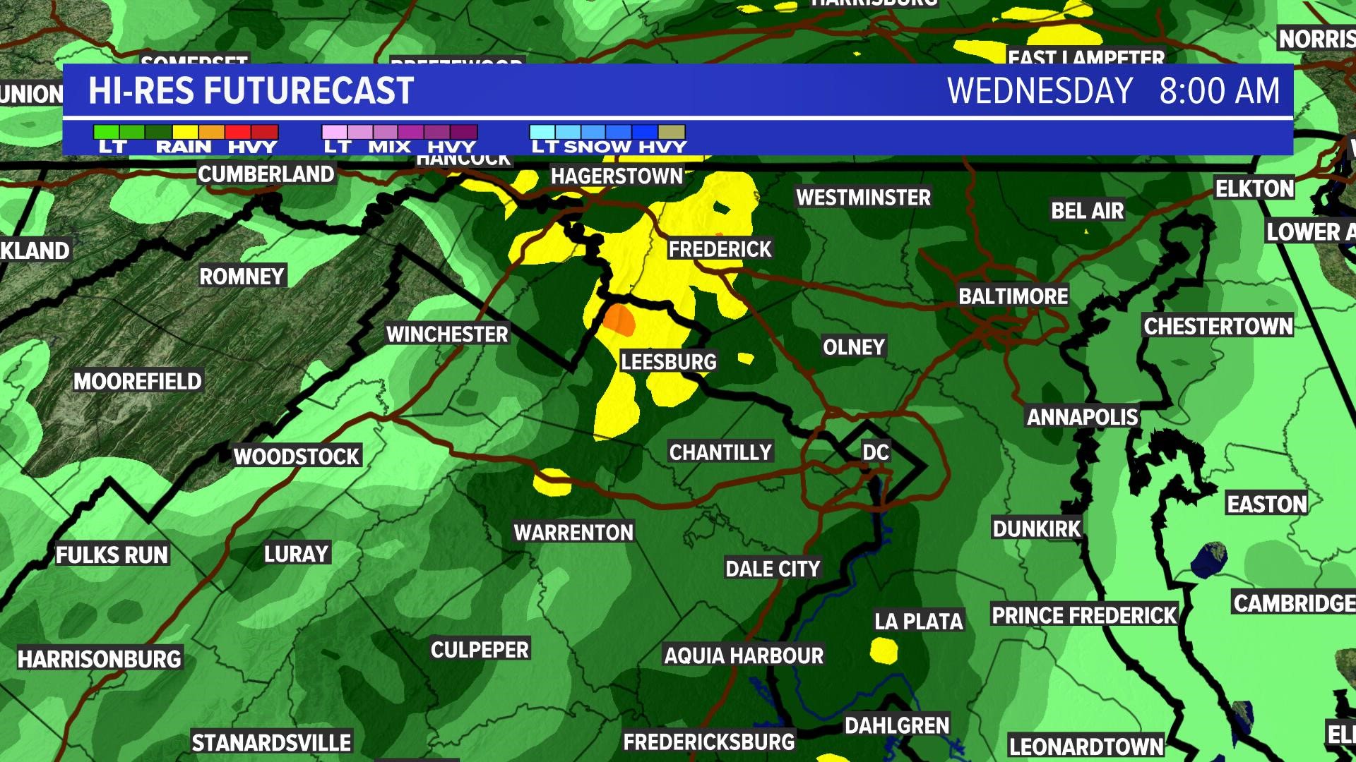 Time line for wind, rain Wednesday in the DMV | wusa9.com